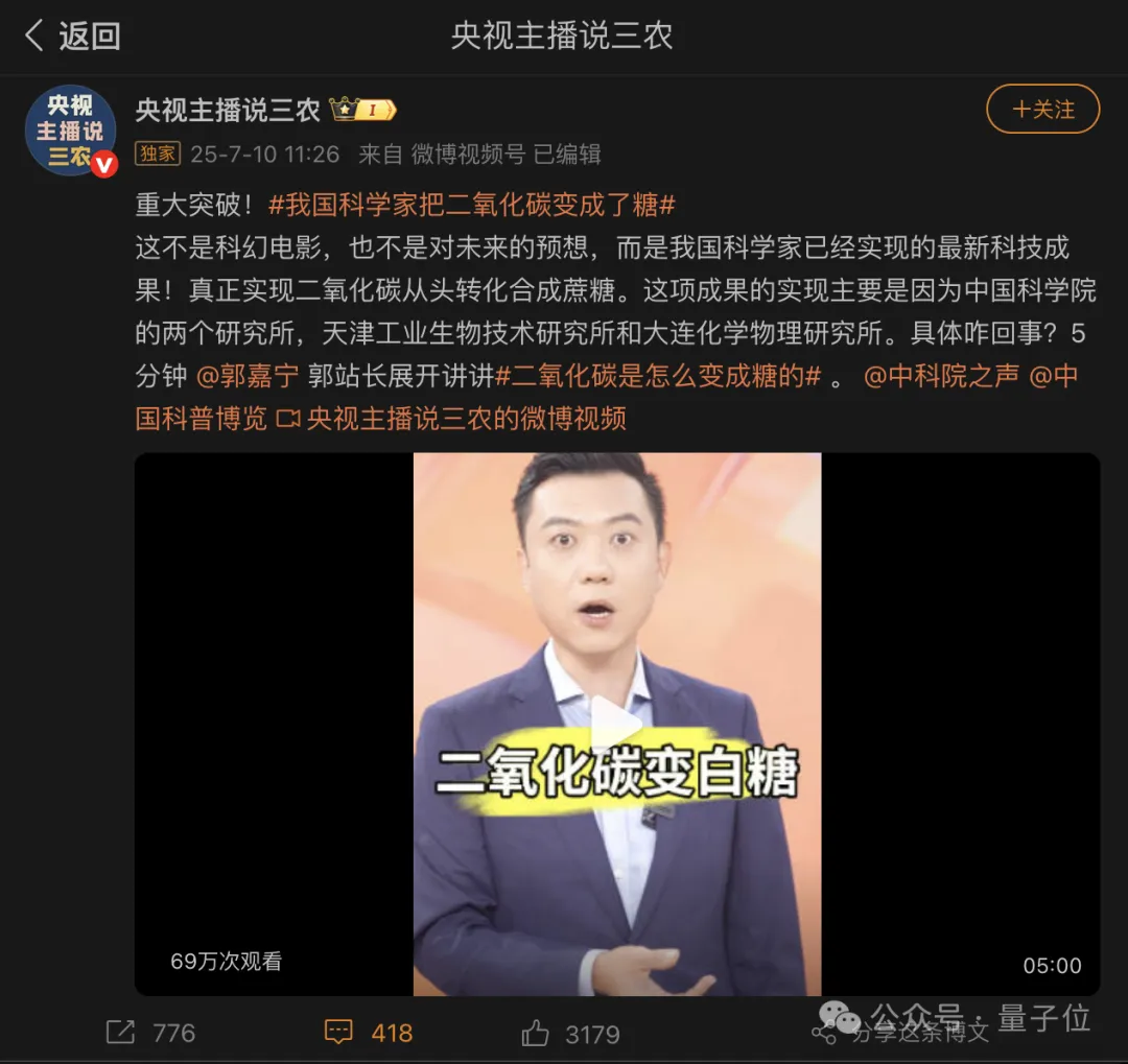 中科院“二氧化碳制糖”新成果全网热议 | 八阕